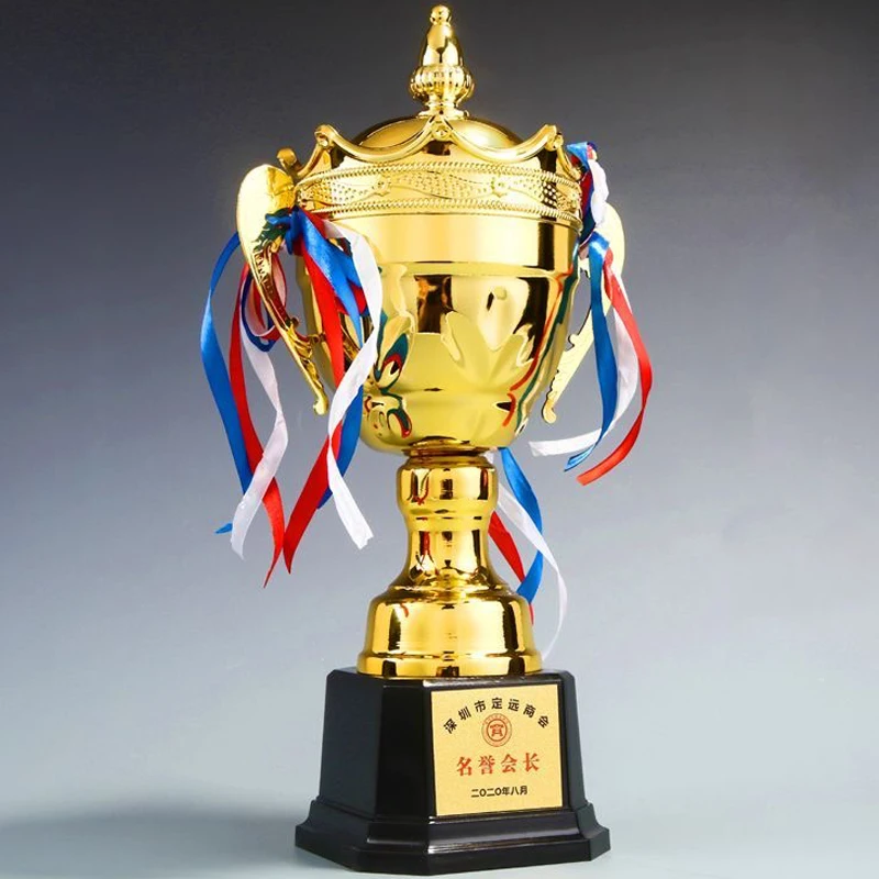 Troféu de metal banhado a ouro, grande comercial, criativo ...