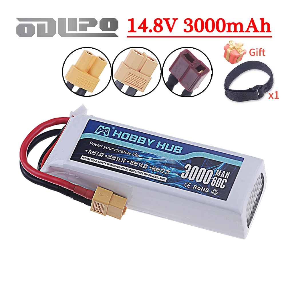 14.8V 3000mAh 4S 60C LiPo Battery with Deans T XT60 XT30 Plug for ...