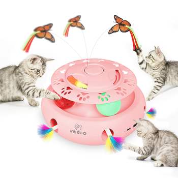 INKZOO 4-in-1 Interactive Cat Toys for Indoor Cats, Automatic 6 Holes ...