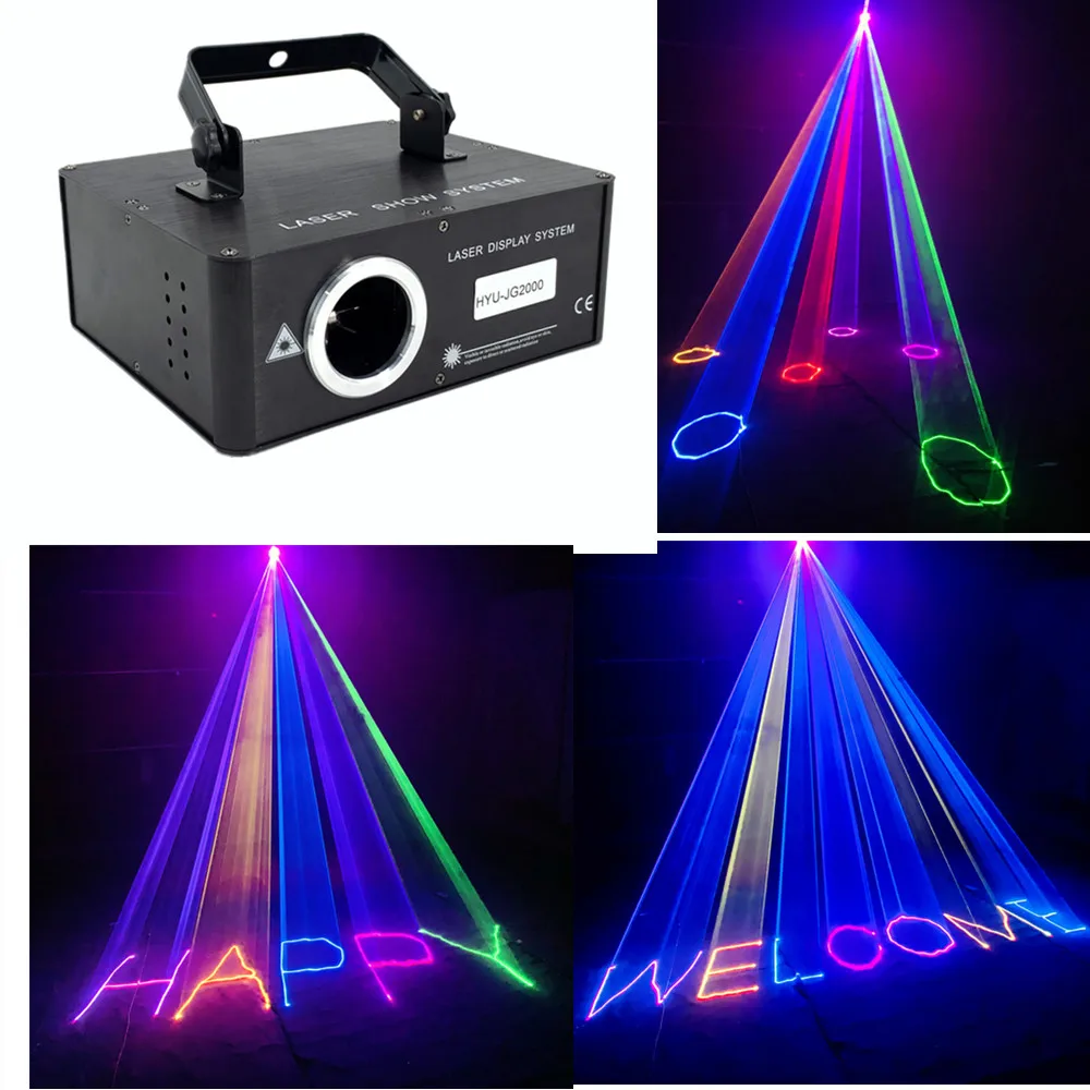 2000mW-DMX-512-Scanner-Laser-Light-RGB-Colorful-Party-Xmas-DJ-Disco ...