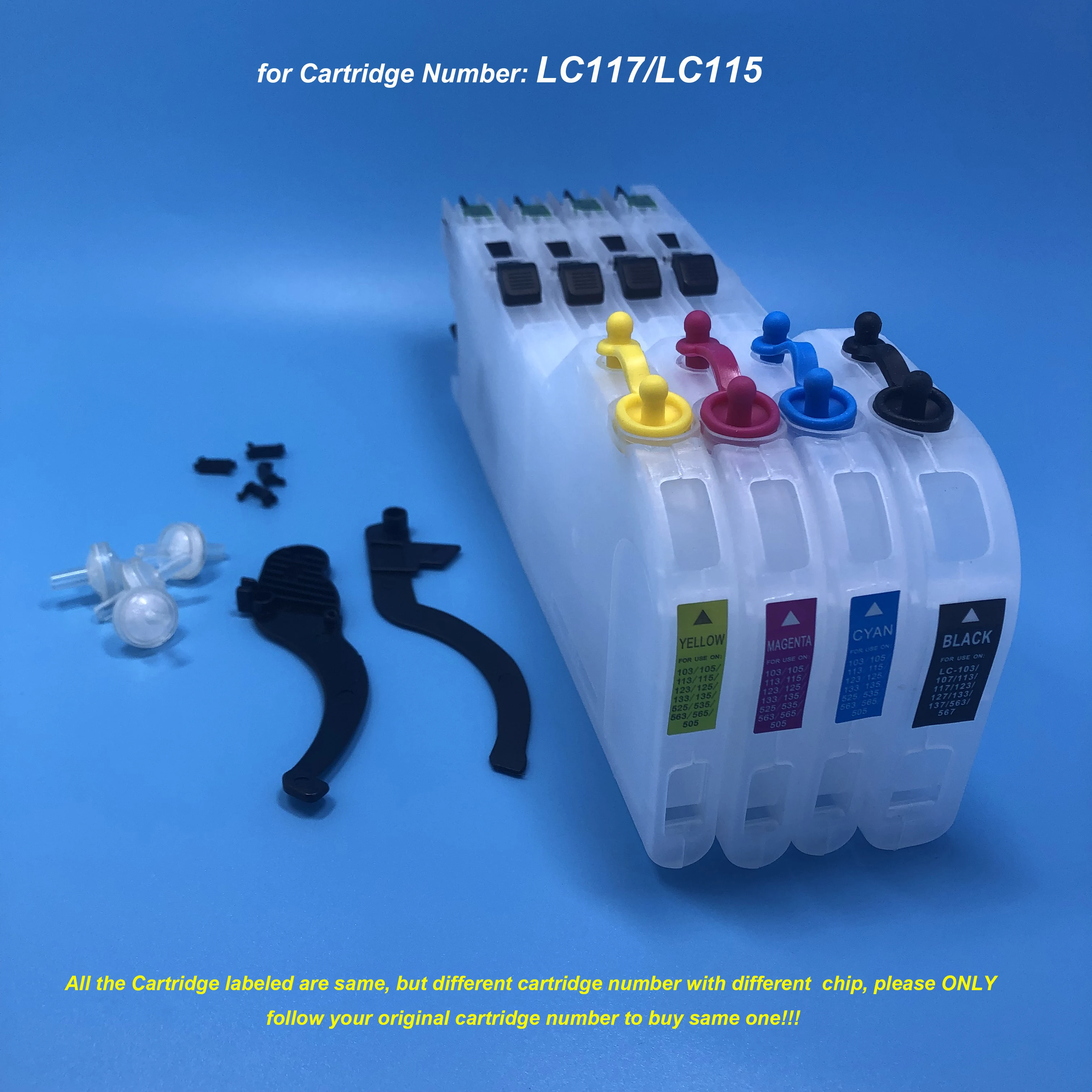 LC117 LC115 Long Empty Refillable Ink Cartridge for Brother MFC J4510N J4810DN J4910CDW J6770CDW ...