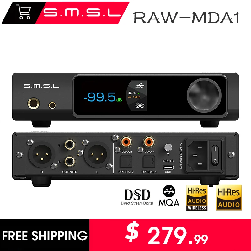 SMSL-RAW-MDA1-Digital-Music-MQA-Audio-Decoder-Bluetooth-5-1-Dual ...