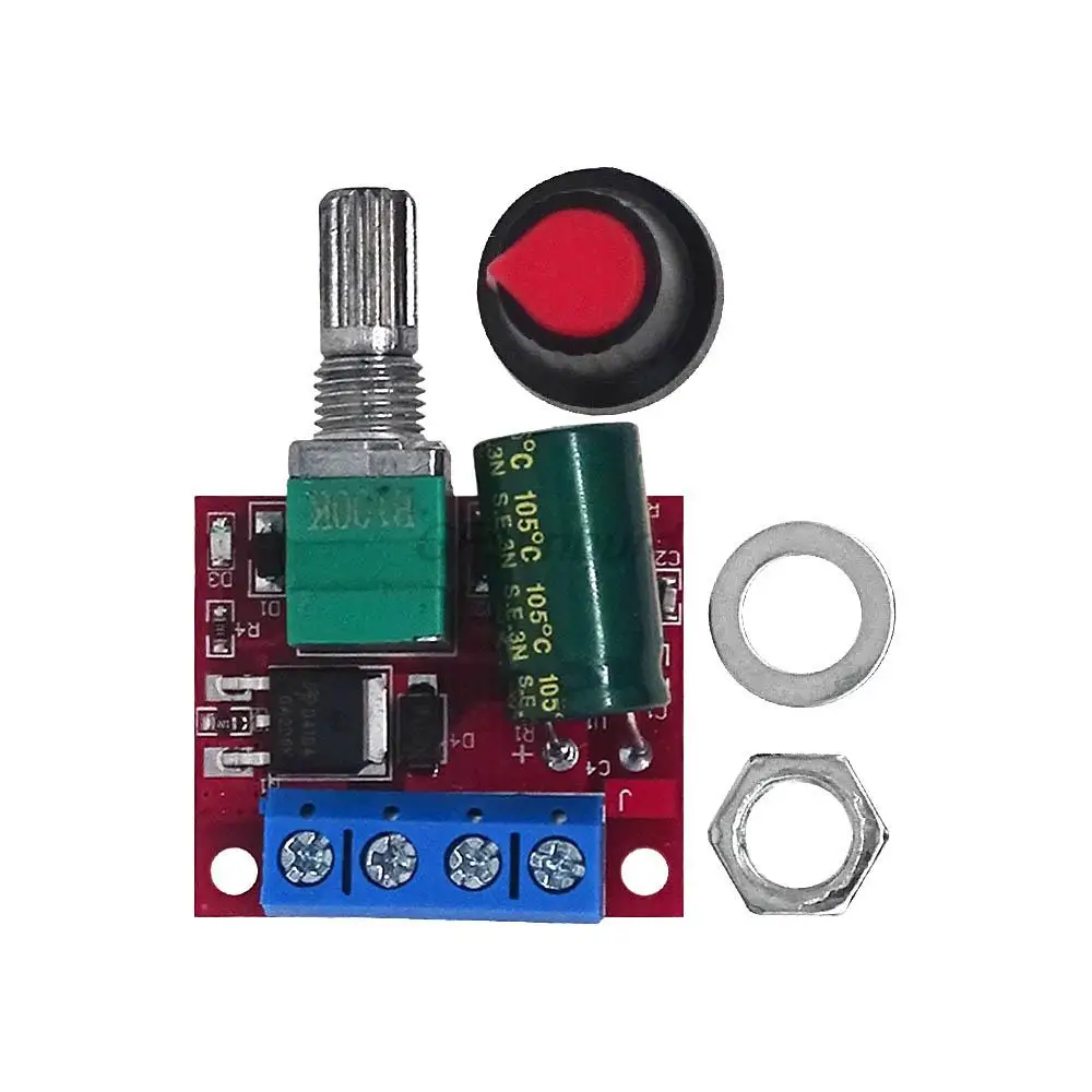 Mini 5A 90W PWM 12V DC Motor Speed Controller Module DC-DC 4.5V-35V ...