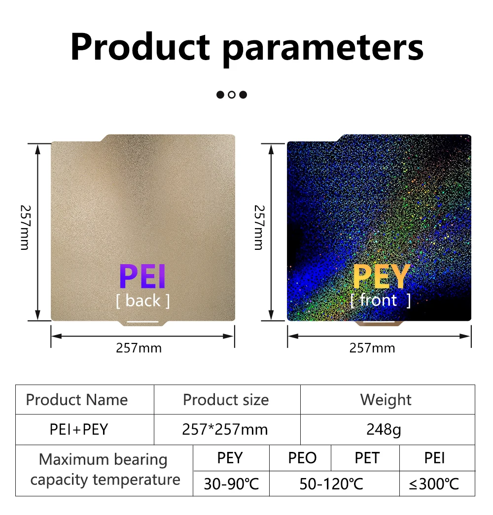Для Bambu Lab A1 Mini Build Plate 184X184 мм PEI Build Plate 257X257 мм ...