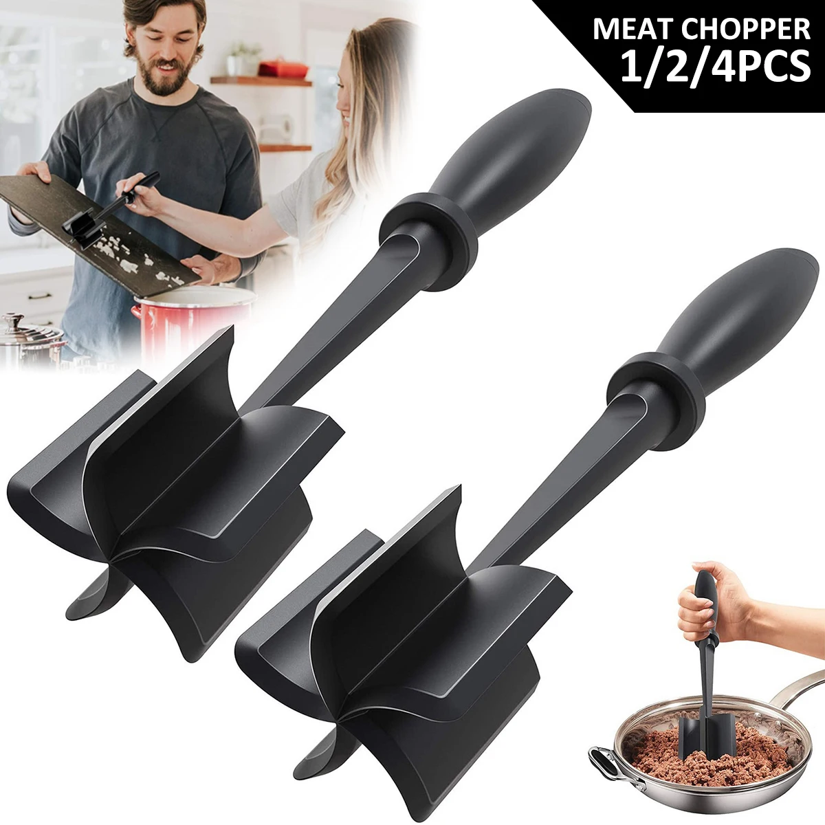 1-4PCS-Meat-Chopper-Heat-Resistant-Meat-Masher-Nylon-Utensil-Non-Stick ...