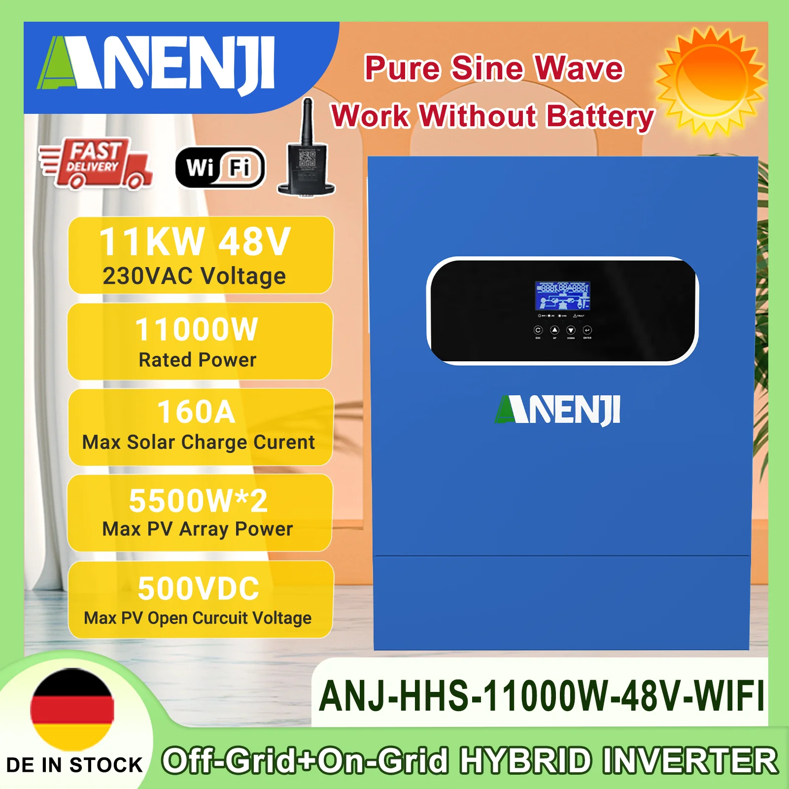 11KW-48V-Solar-Inverter-Hybrid-230V-Off-Grid-Pure-Sine-Wave-MPPT-160A ...