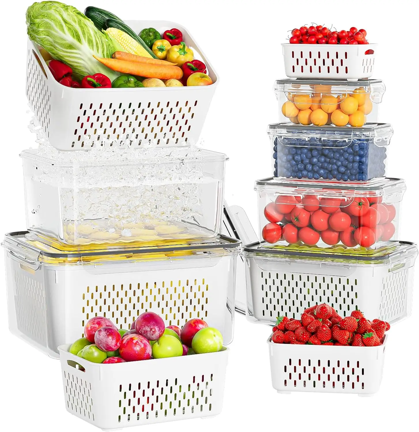 Fruit-Storage-Containers-for-Fridge-with-Removable-Colander-Airtight ...