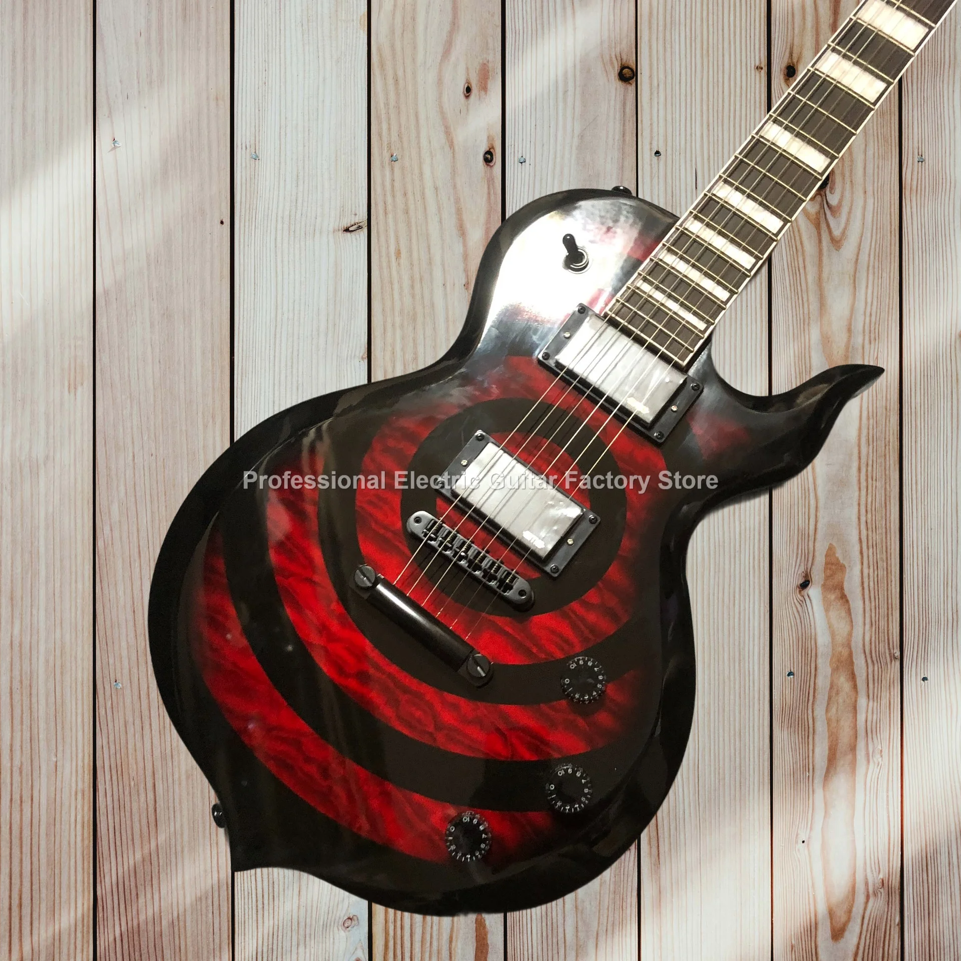 Dramatic Electric: Glossy Red-Black Concentric Circles, Curved Contours ...
