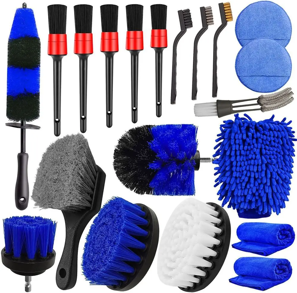 20Pcs-Car-Detailing-Brush-Set-Buffing-Sponge-Pads-Microfiber-Towels-Car ...