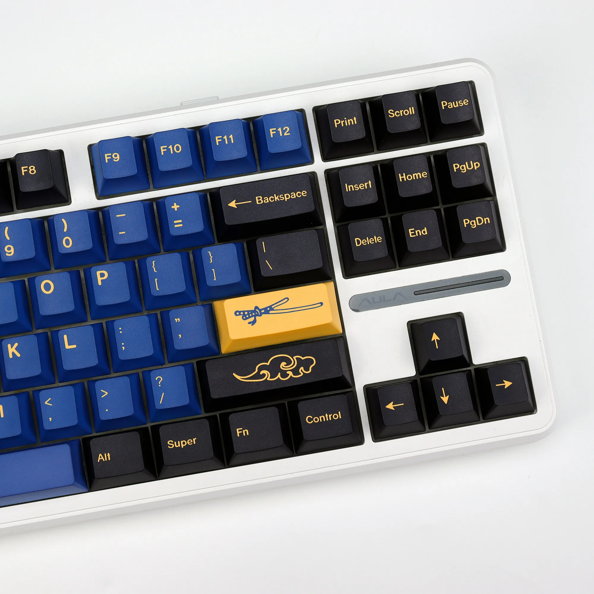 KBDiy Retro Blue Samurai GMK Keycap Hangul PBT Cherry Profile Alice ISO ...