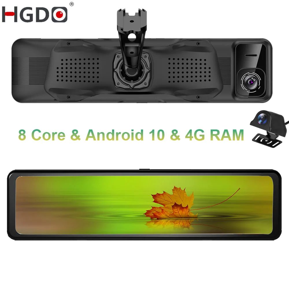 HGDO-4G-8-Core-Dash-Cam-Android-10-Mirror-Front-and-Rear-View-Camera ...