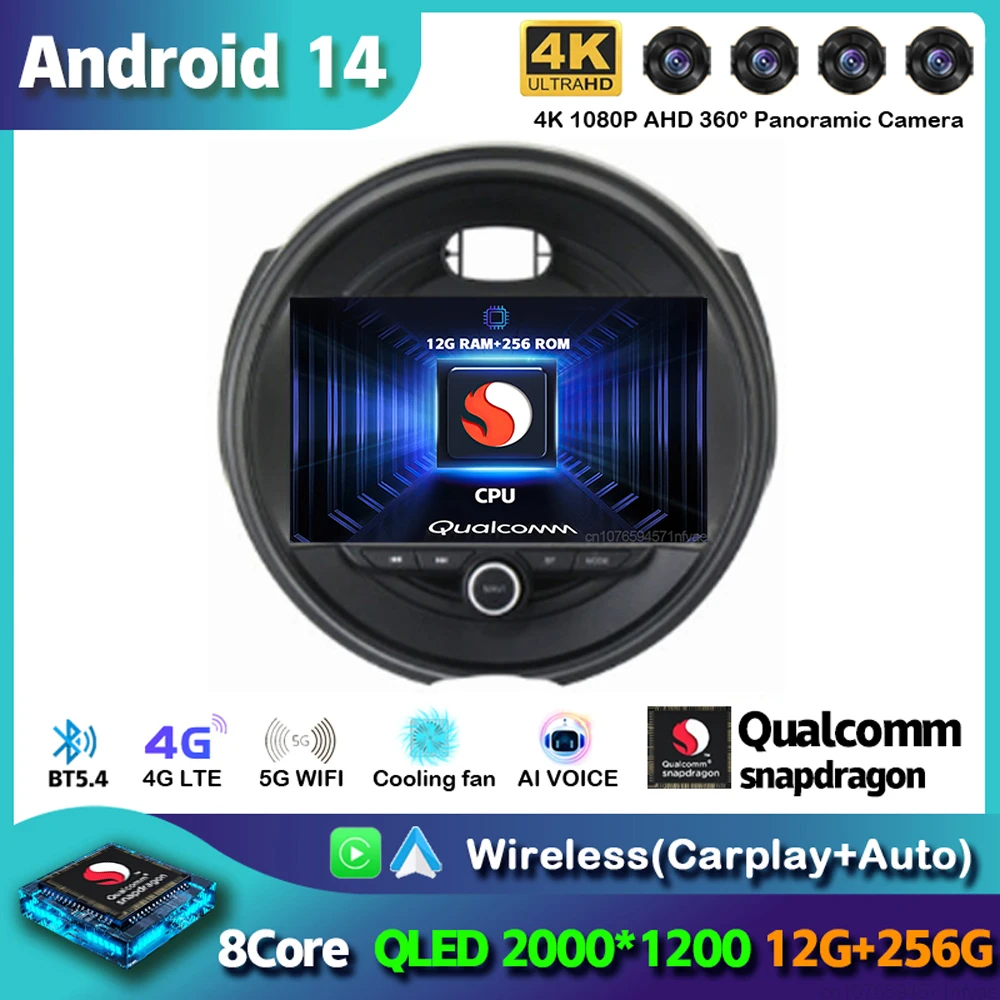 Android 14 Carplay Auto Car Radio For BMW MINI COOPER F54 F55 F56 F60 ...