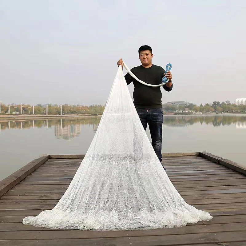 Lawaia Traditional Hand Cast Net, White Nylon Braided Steel Pendant ...