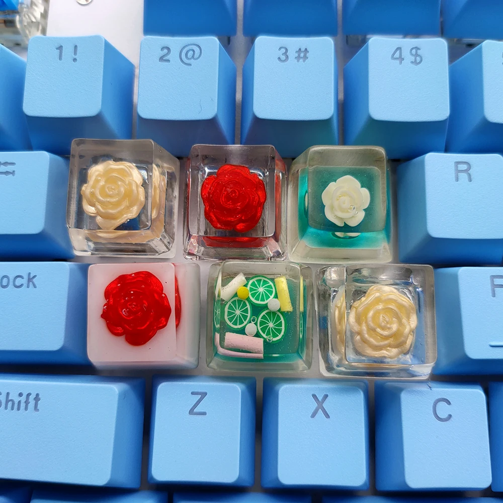 Roses-Resin-Kawaii-Cute-Pink-Cherry-Mx-Esc-Artisan-Handmade-Kawaii-Key ...