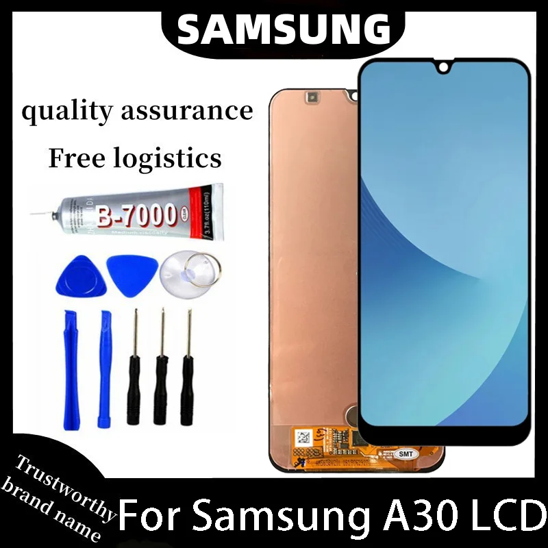 Pantalla Lcd 100% Super AMOLED para Samsung Galaxy A30, digitalizador de pantalla táctil para ...