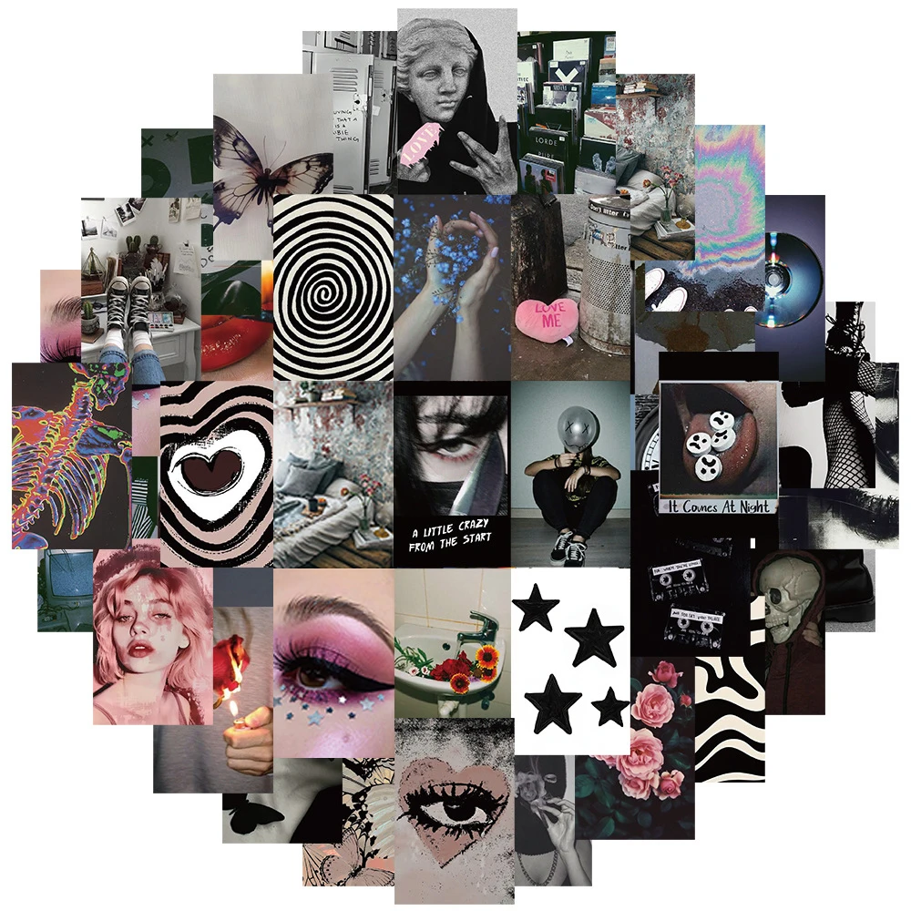 10-30-50pcs-Cool-Grunge-Black-Stickers-Graffiti-Ins-Style-Cartoon ...