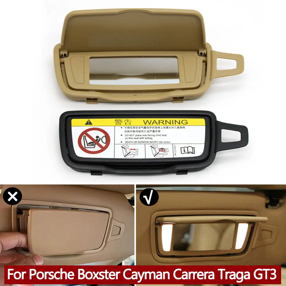 Car Left Right Sun Visor Vanity Mirror Cover For Porsche Boxster Cayman ...