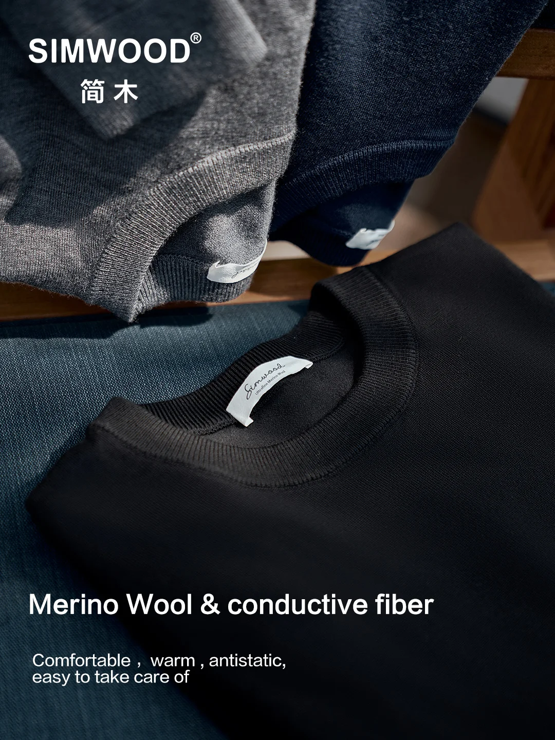 SIMWOOD-2024-Autumn-New-Regular-Fit-12-Gauge-Merino-Wool-Conductive ...
