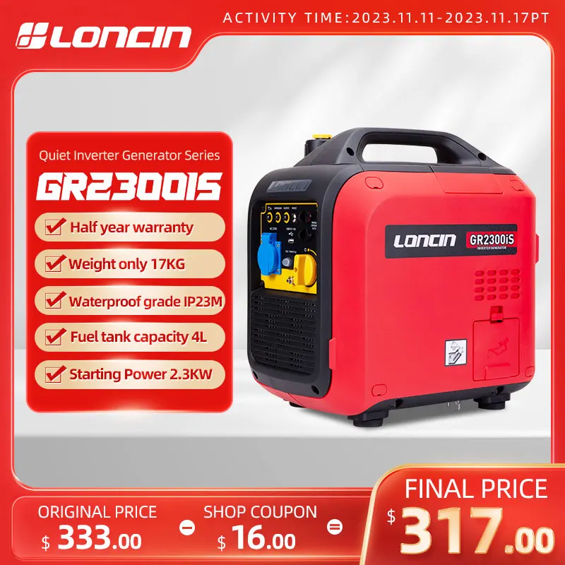 LONCIN-GR2300IS-230V-Electric-Gasoline-Power-Portable-Generator ...