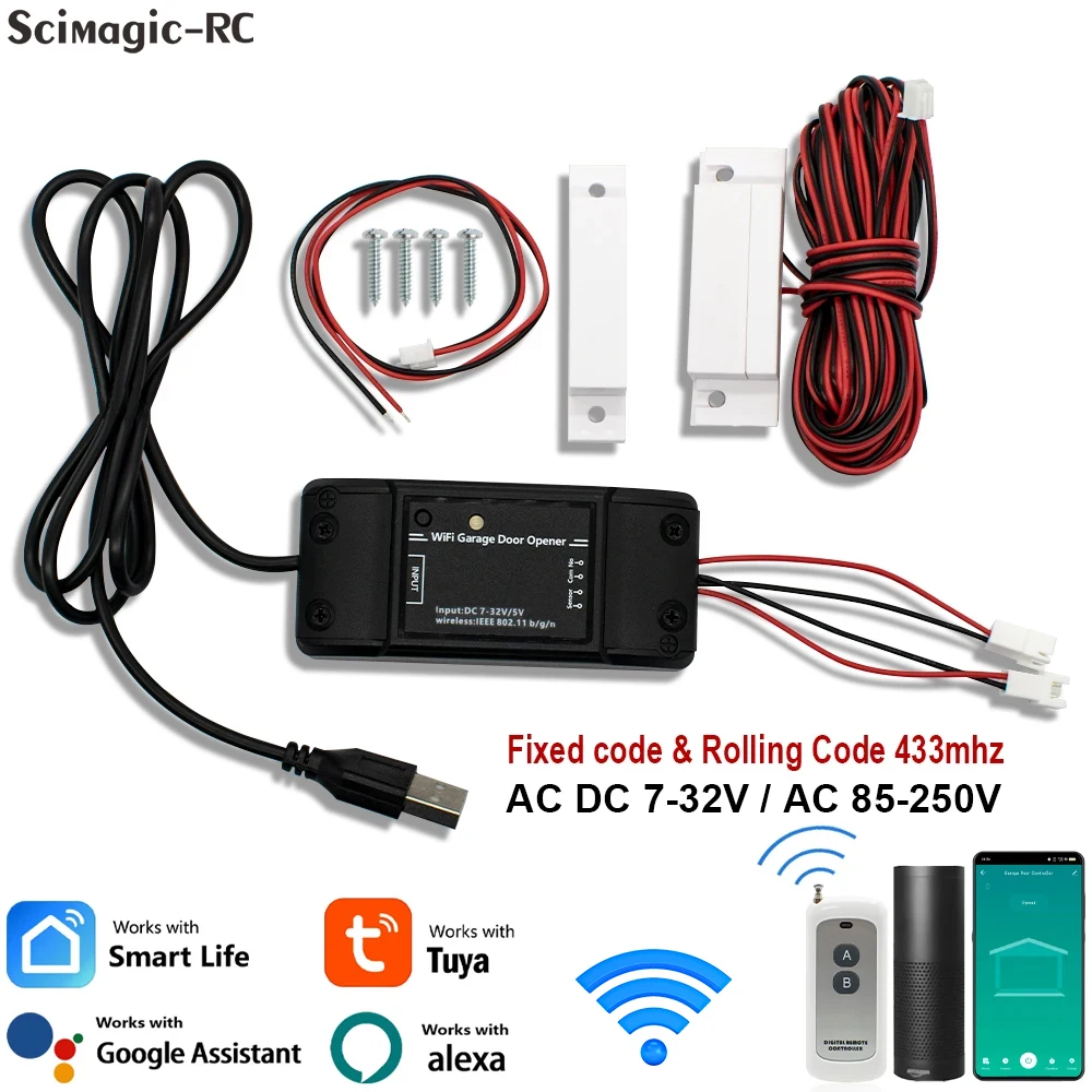 WiFi-Smart-Universal-433MHz-Fixed-Rolling-Code-Garage-Door-Opener-RF ...