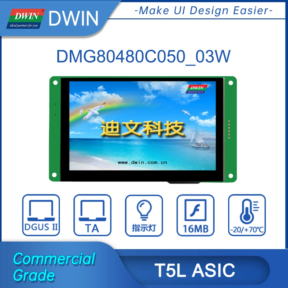 Dwin Tft Lcd Display, 5 Inch 800*480 Arduino Hmi Smart Touch Panel Tn Screen Ctp,commercial ...