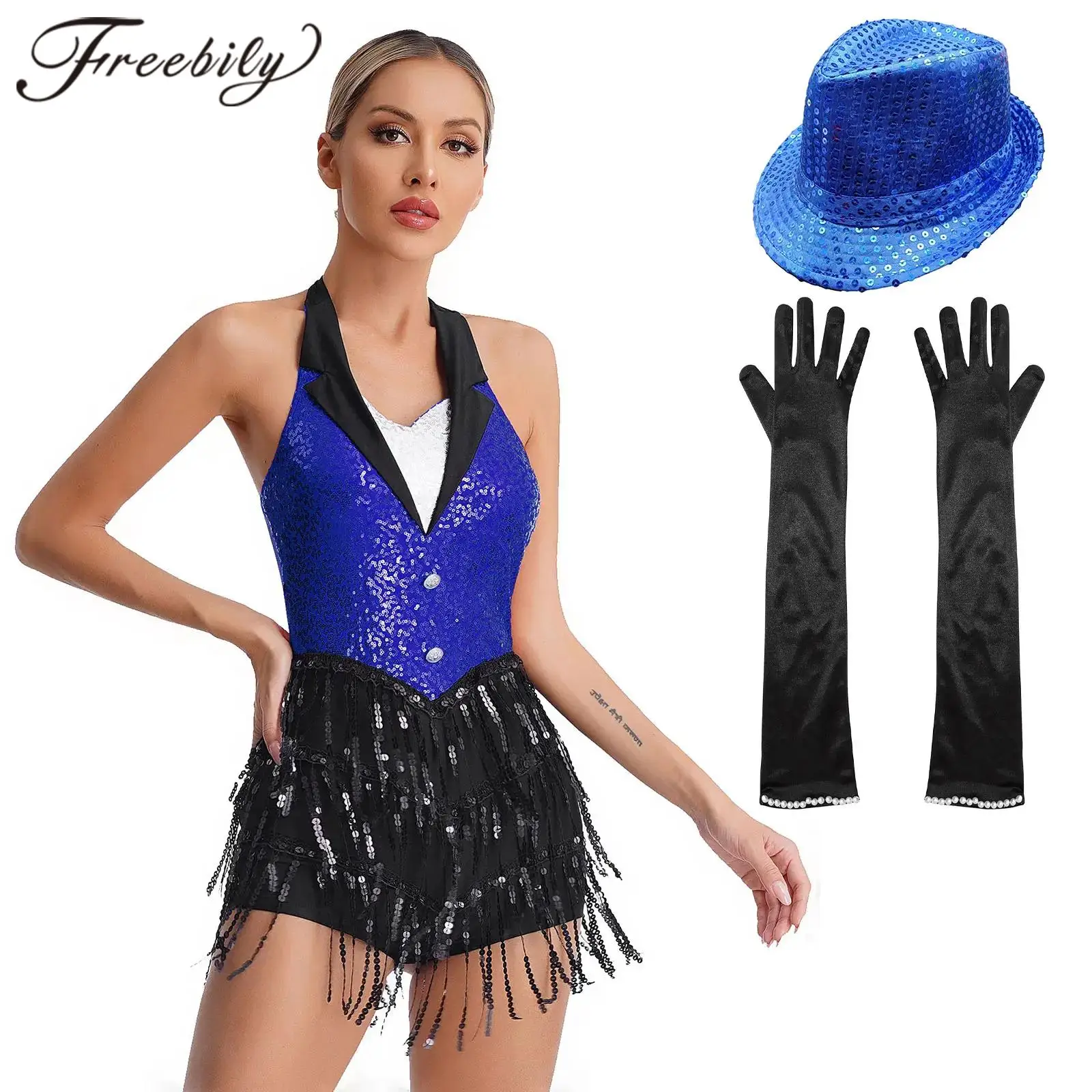 Women's Modern Latin Dance Costumes Shiny Sequins Jazz Tango Salsa ...
