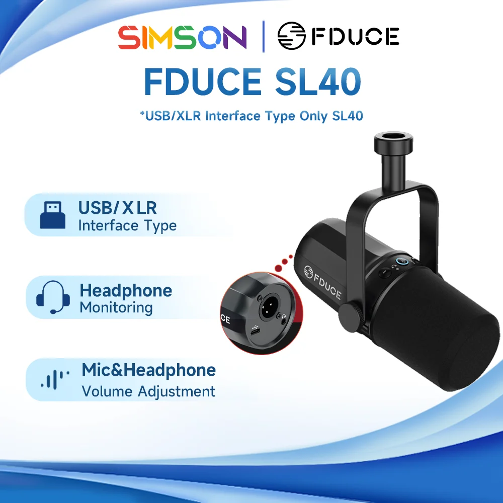 FDUCE-SL40X-SL40-micr-fono-din-mico-USB-XLR-con-salida-de-auriculares ...