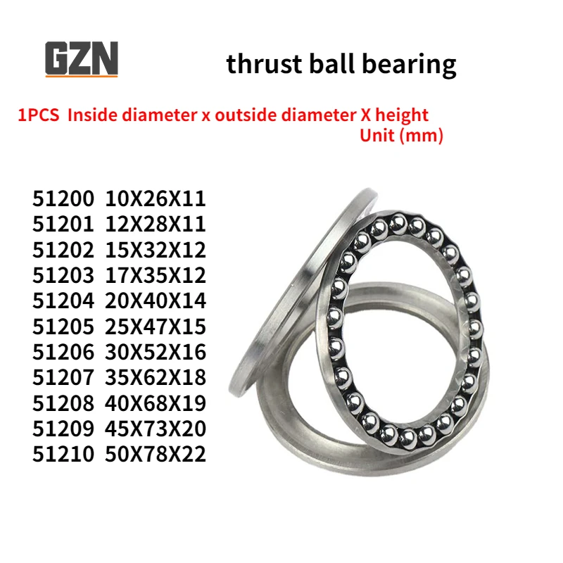 3-in-1-Plane-Axial-Thrust-Ball-Bearings-51200-51202-51203-51204-51205 ...