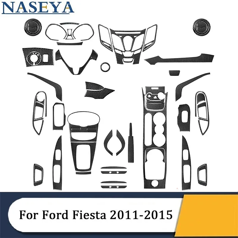 For-Ford-Fiesta-2011-2012-2013-2014-2015-Carbon-Fiber-Material-Black ...