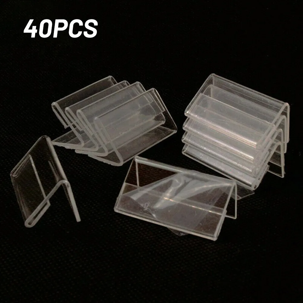 40pcs-2x4cm-Acrylic-Sign-Display-Stand-Clear-Price-Tag-Clip-Sign-Card ...