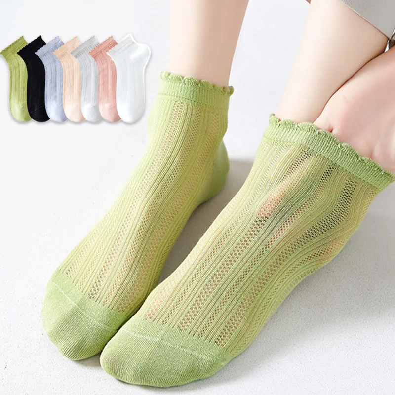 3-Pairs-Women-Short-Socks-Breathable-Mesh-Ultra-thin-Solid-Color-Ladies ...