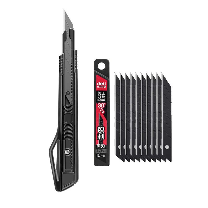 9mm-Utility-Knife-Box-Cutter-30-Degree-Angle-Sharp-Precise-Carbon-Steel ...