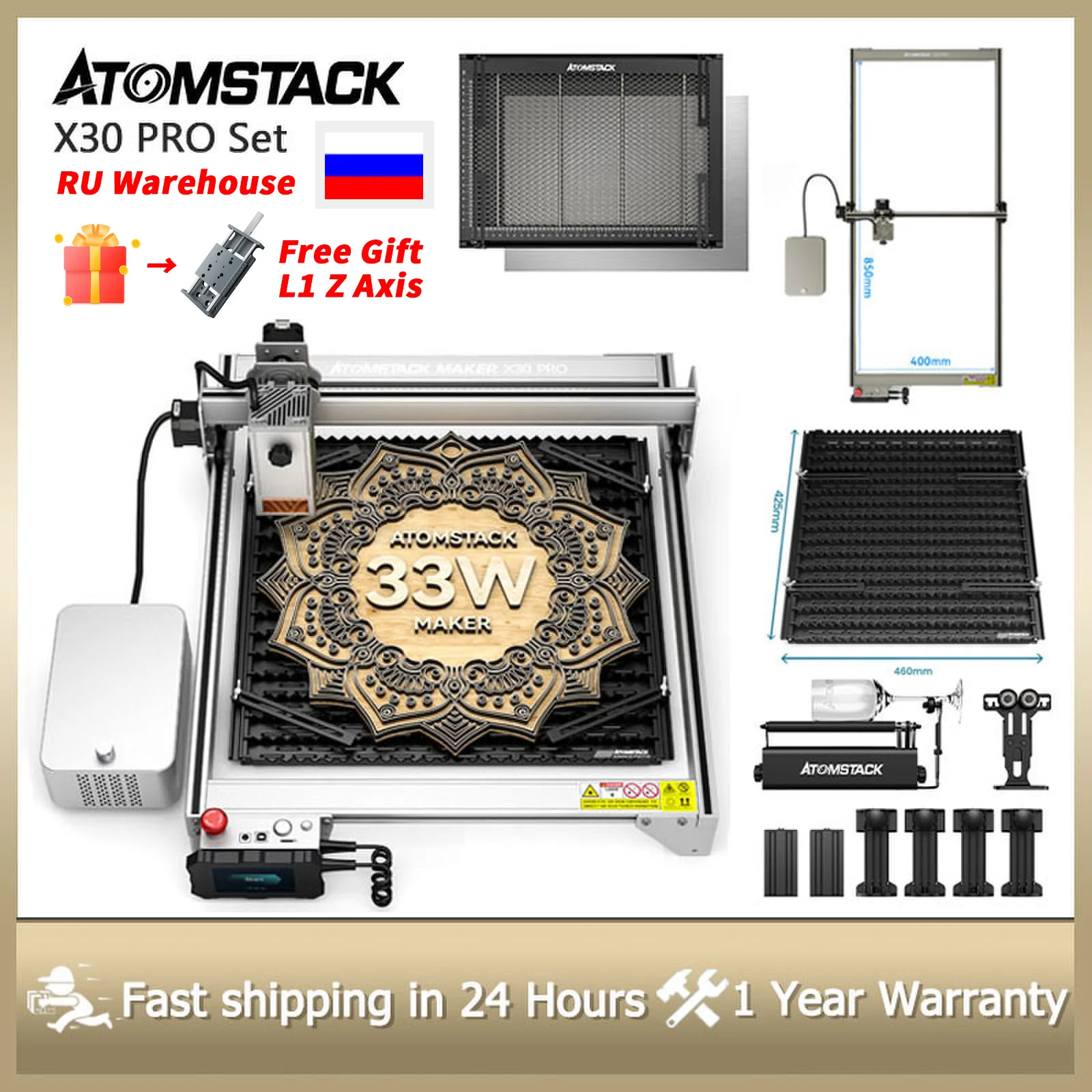 ATOMSTACK X30 Pro 160W 레이저 조각기, 33W 출력, CNC, 금속 조각, 듀얼 에어 어시스트, 앱 제어 ...