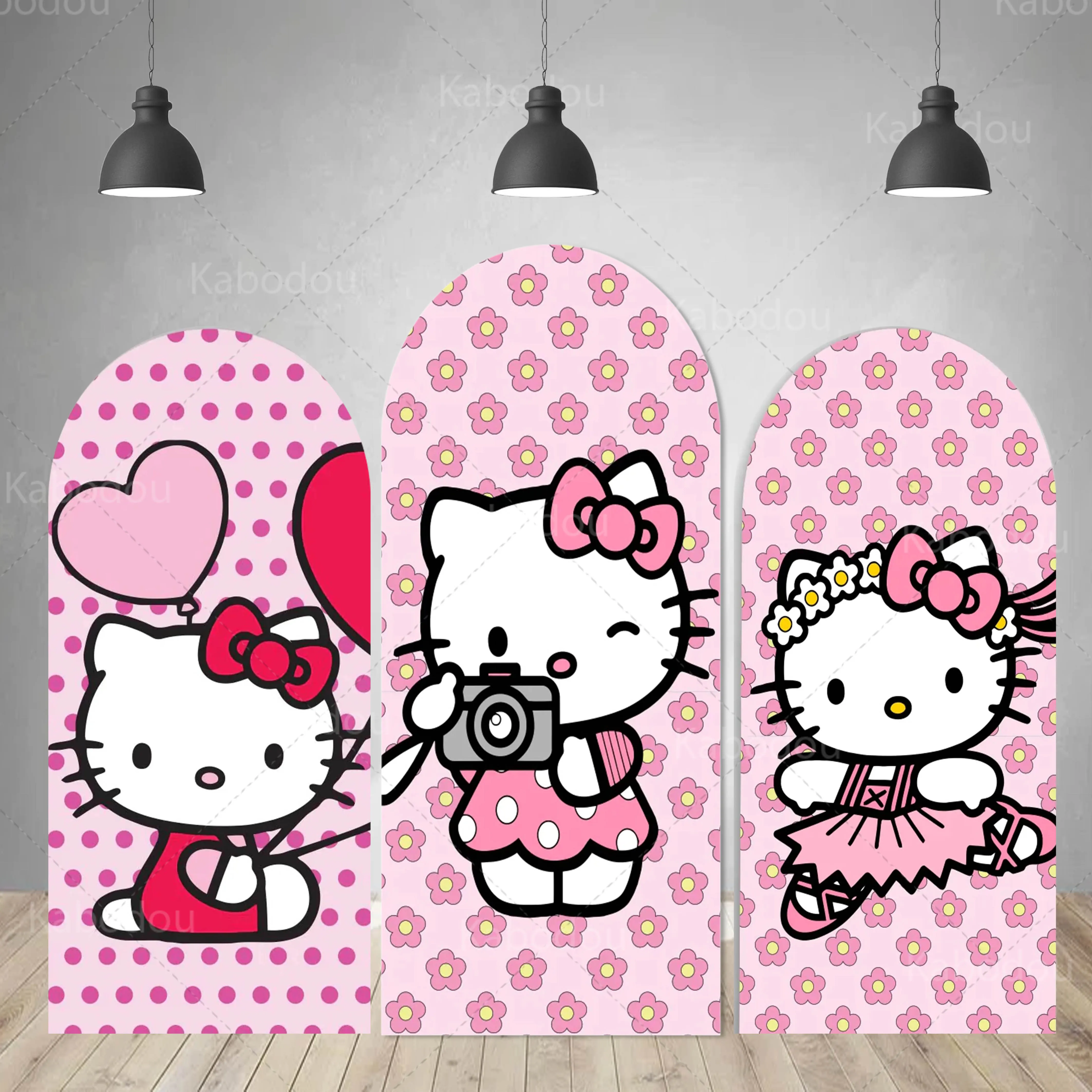The-Hello-Kitty-Backdrop-Doubleside-Arch-Kids-Birthday-Party-Decoration ...
