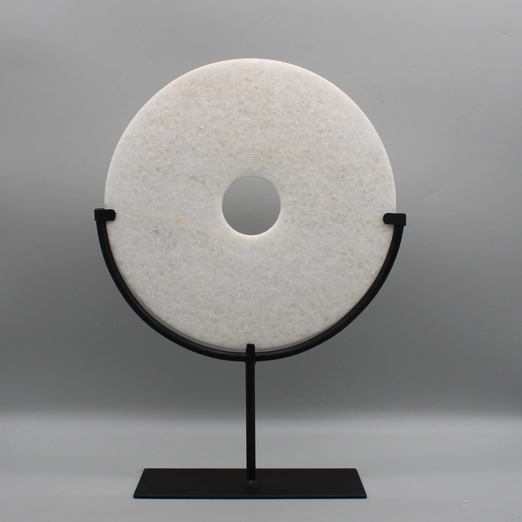 FengShui jade stone carving, stone disc, forturne disc, white marble ...