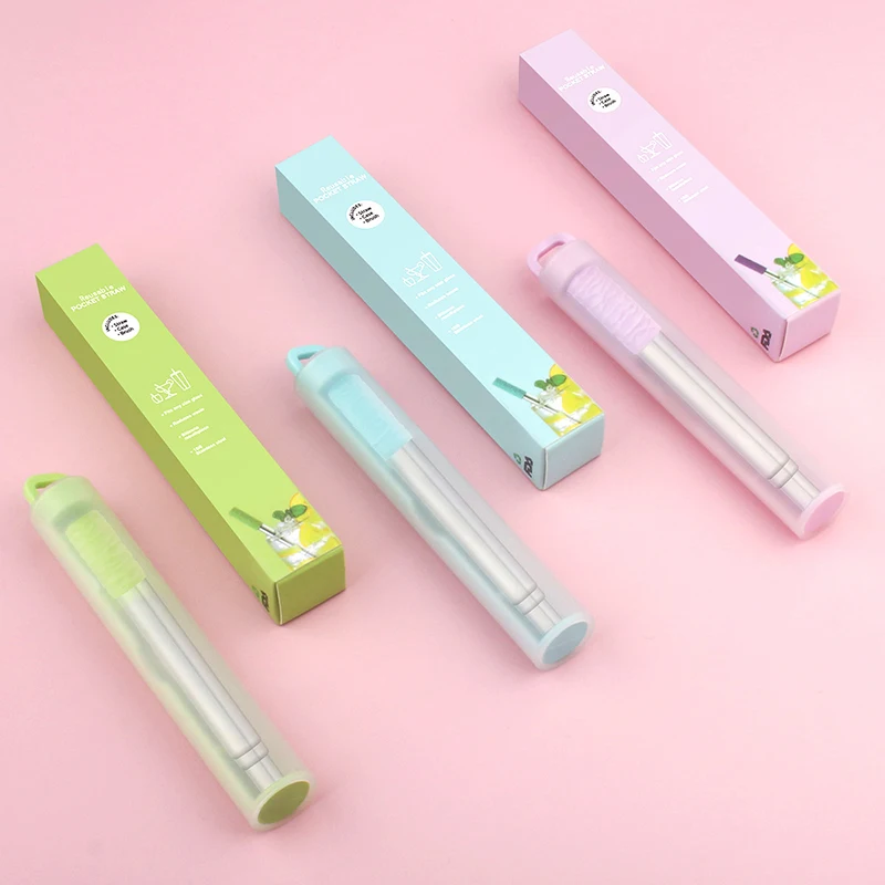 Portable-Foldable-Milk-Tea-Straw-Telescopic-Reusable-Drinking-Straws ...
