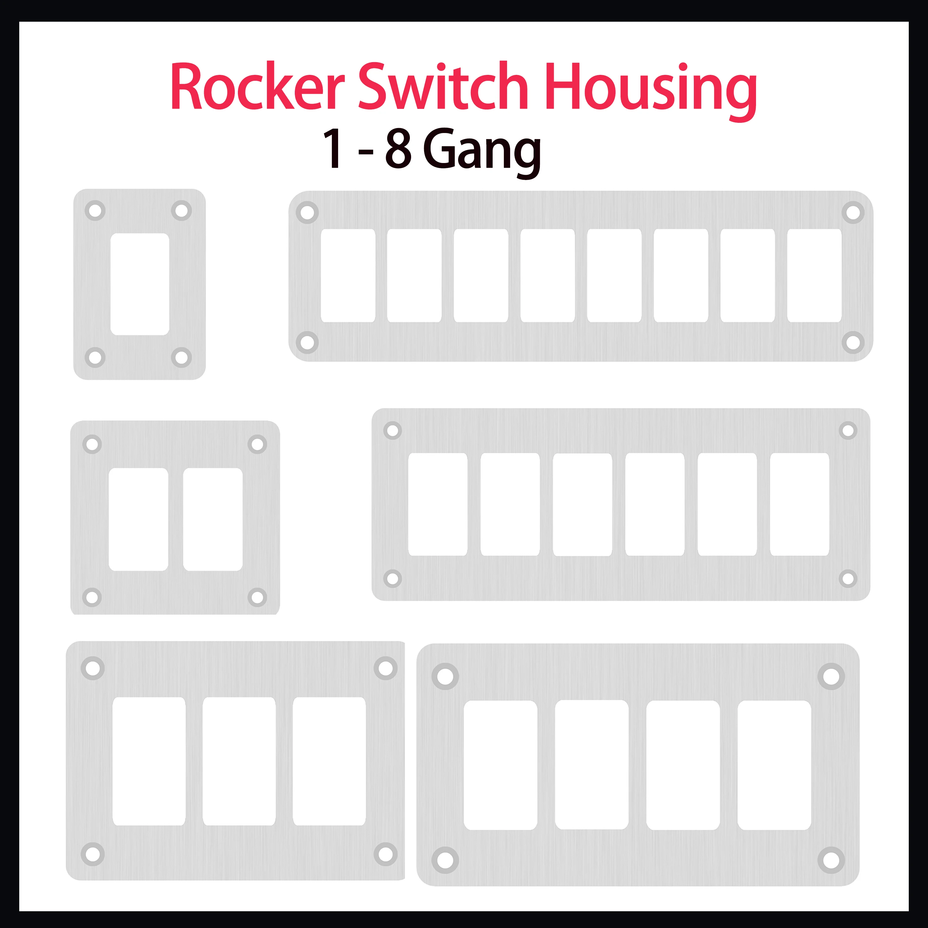 1-2-3-4-6-8-Gang-Rocker-Switch-House-Panel-Aluminum-Car-Boat-Frame ...