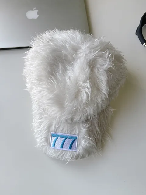 Y2K Number 777 Colorful Embroidery Long Plush Baseball Hats for Women ...