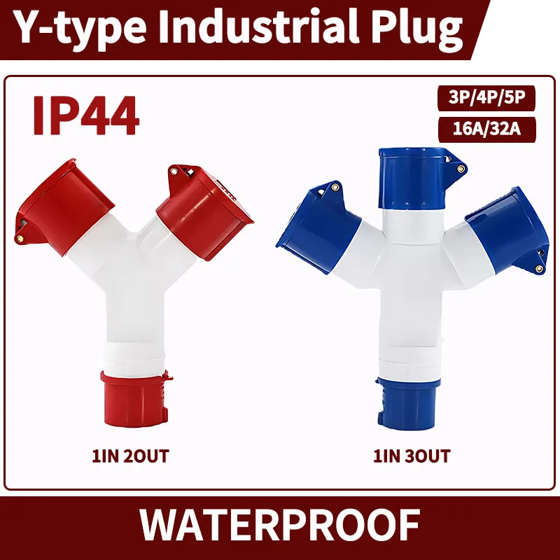 Industrial-Plug-Y-Type-Multi-Function-Socket-Waterproof-Three-Way-220V ...