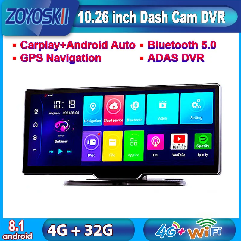 Newest 10.26 Inch Android 8.1 4G 32G Car DVR GPS Navigation Dashboard ...