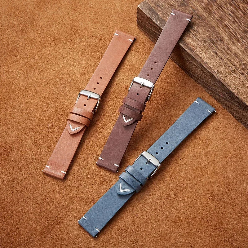 Universal-Replacement-Leather-Watch-Strap-Quick-Release-Genuine-Leather ...