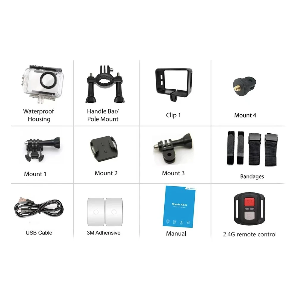 5K WiFi Anti-shake Action Camera 4K 60FPS Dual Screen 170° Wide Angle ...