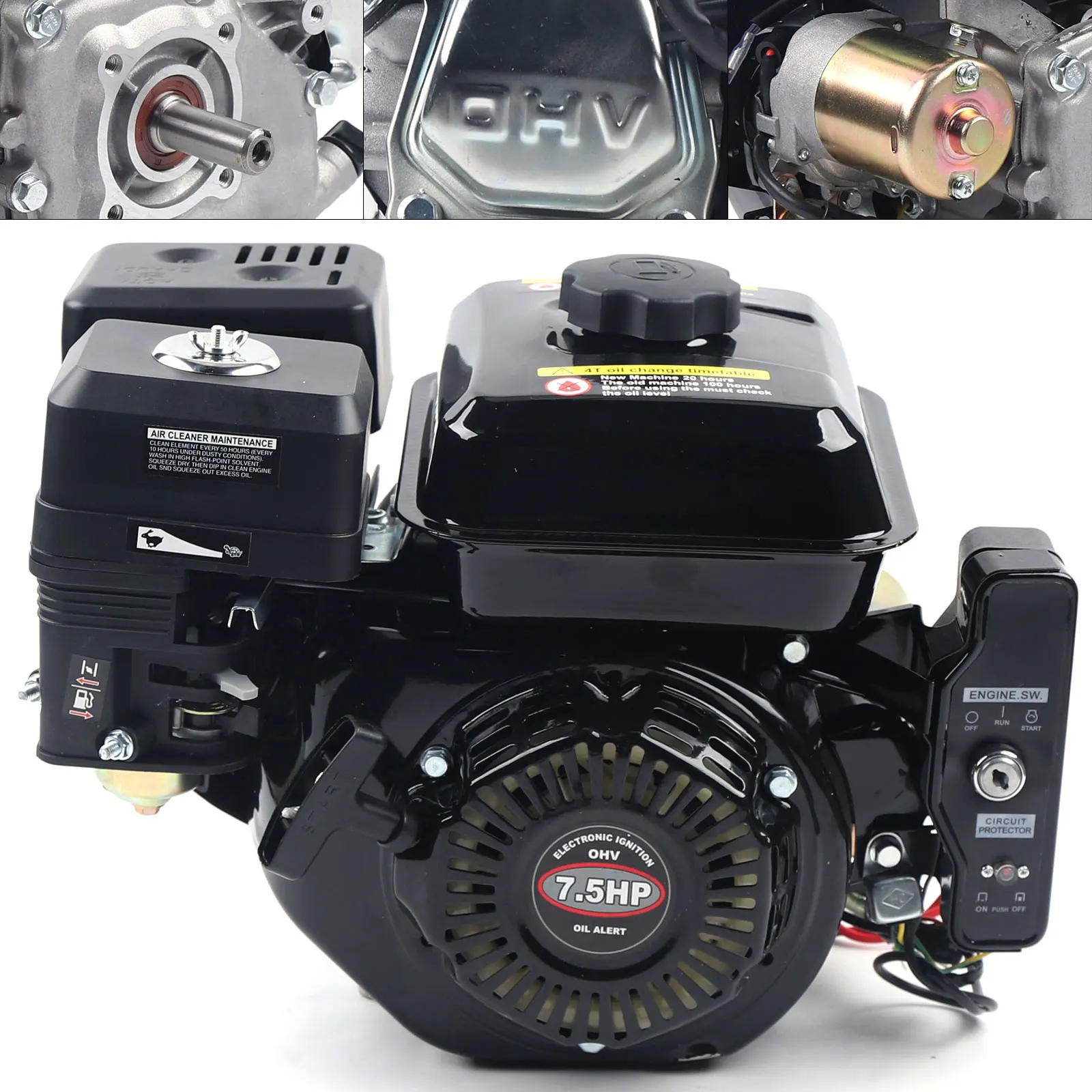 7-5HP-4-Stroke-210cc-OHV-Horizontal-Gas-Engine-Motor-Go-Kart-For-Honda ...