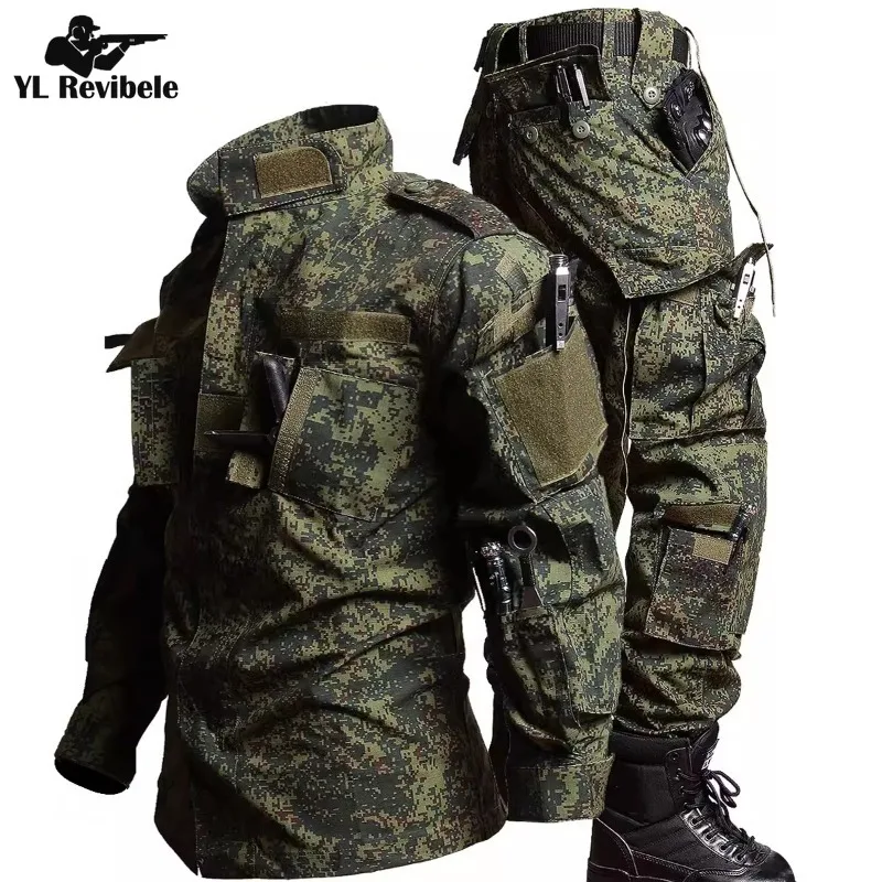 Outdoor-Green-Camo-Sets-Men-Spring-Multi-pocket-Wear-resistant-Jackets ...