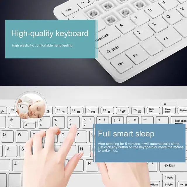 K-03 Wireless Keyboard and Mouse Set Portable Plug Play Mechanical ...