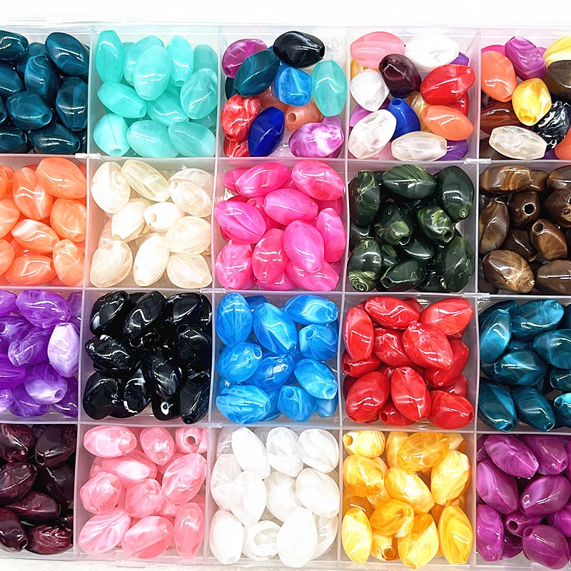 30-120pcs 13x8mm Colour Acrylic Beads Oval Shape Beads for Jewelry ...