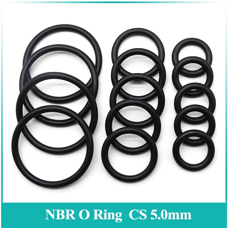 10Pcs-NBR-O-Ring-Gasket-Thickness-CS-5mm-OD-15-170mm-Nitrile-Rubber ...