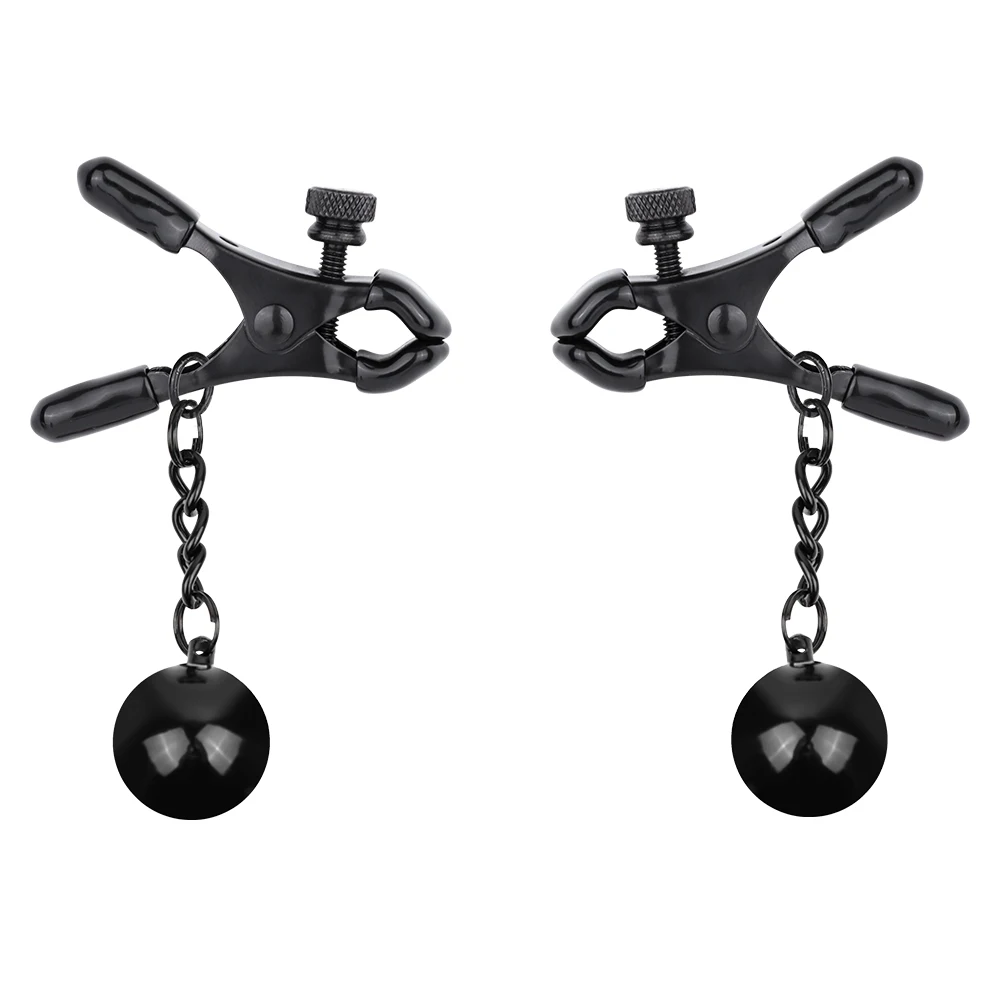 Nipple-Clamps-Metal-Ball-with-Weights-Adjustable-Breast-Clips-Body ...