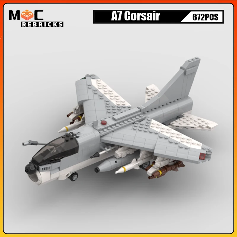 Military Series A7 Corsair US Navy Fighter MOC Building Blocks Weapon ...
