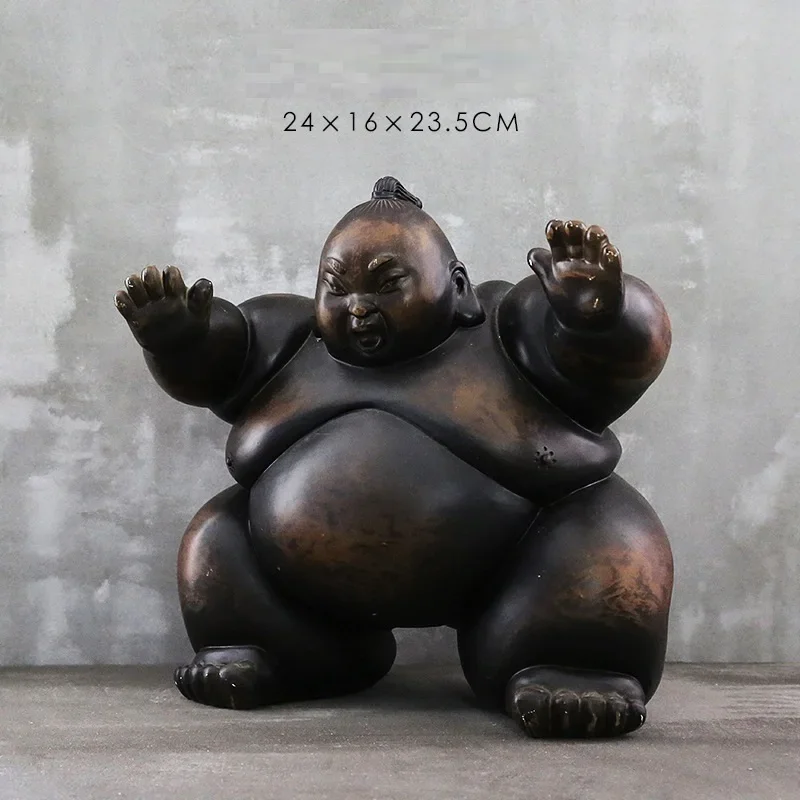 Japanese Sumo Figure Figurine Abstract Retro Ports Art Sculpture Resin ...
